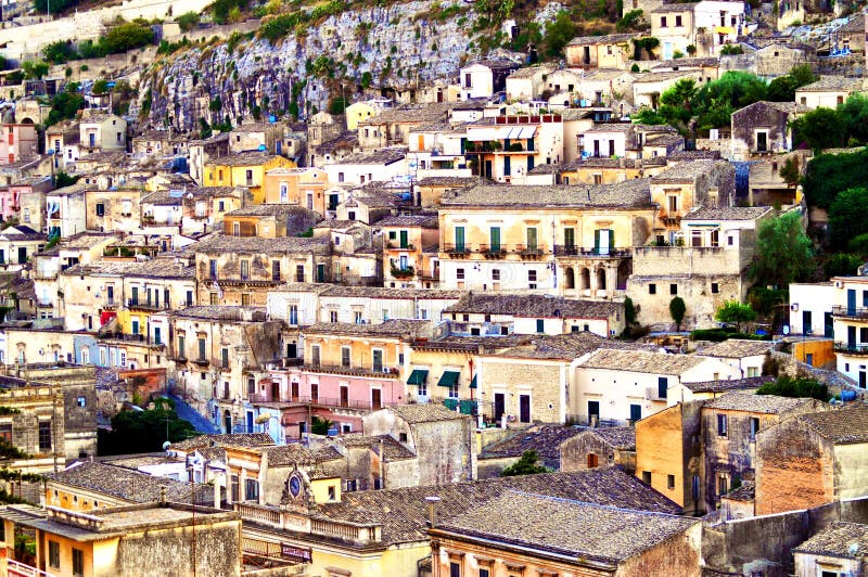 Modica city stock photo. Image of europe, cityscape, hillside - 23049374