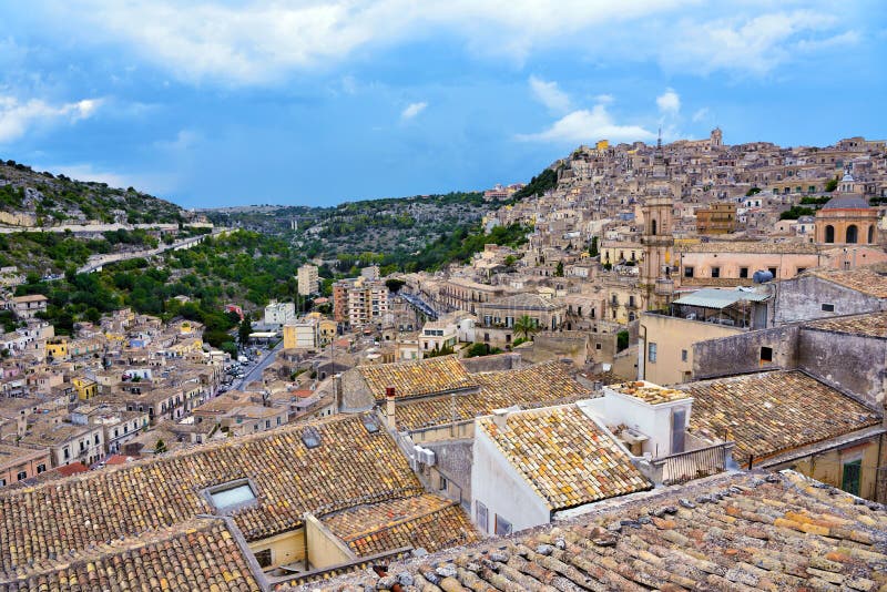 Modica Sicily Italy stock image. Image of summer, town - 131780497