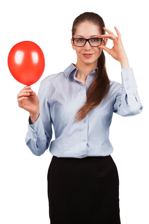 Modieus Meisje Met Een Rode Bal Stock Foto - Image of meisje, elegant ...