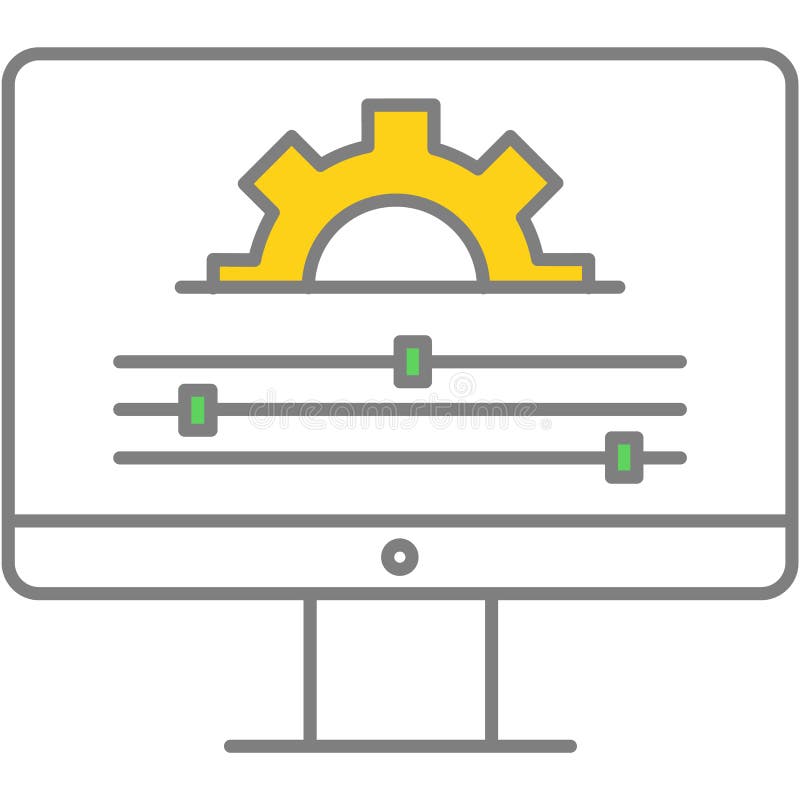 Modification Icon Pc Software Upgrade Flat Vector Stock Vector ...