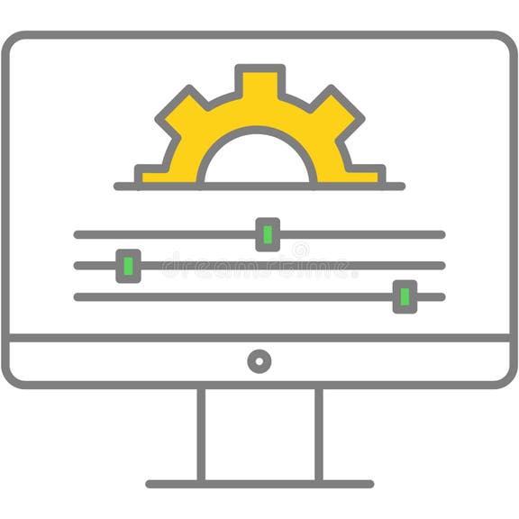 Modification Icon Pc Software Upgrade Flat Vector Stock Vector ...