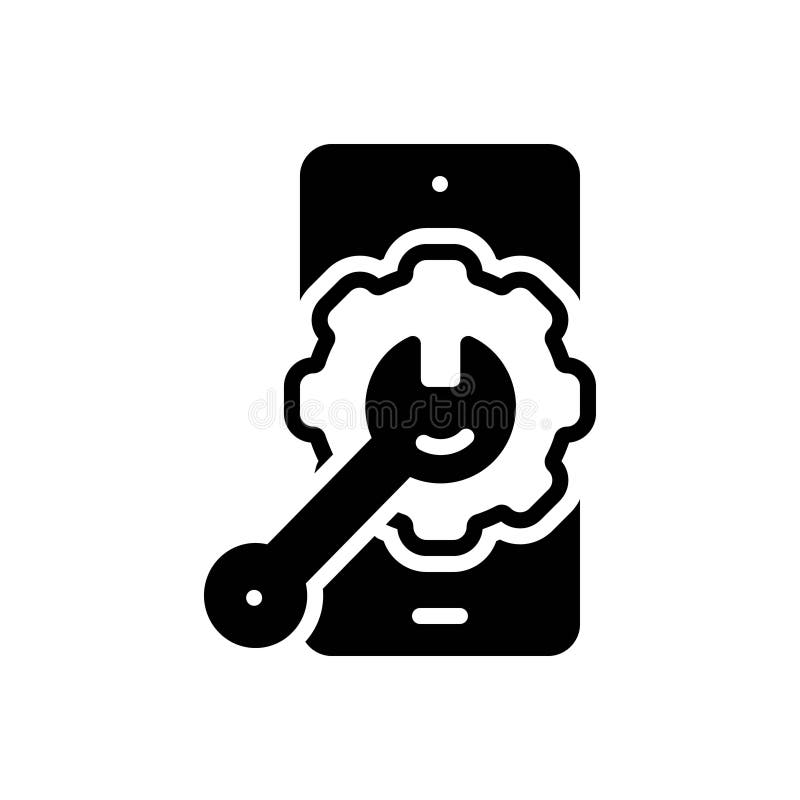 Black Solid Icon for Modifications, Adjustment and Service Stock Vector ...