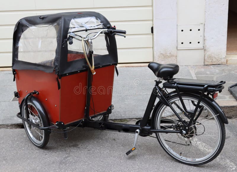 Modified Bicycle for Passenger Transport- Stock Image - Image of ...
