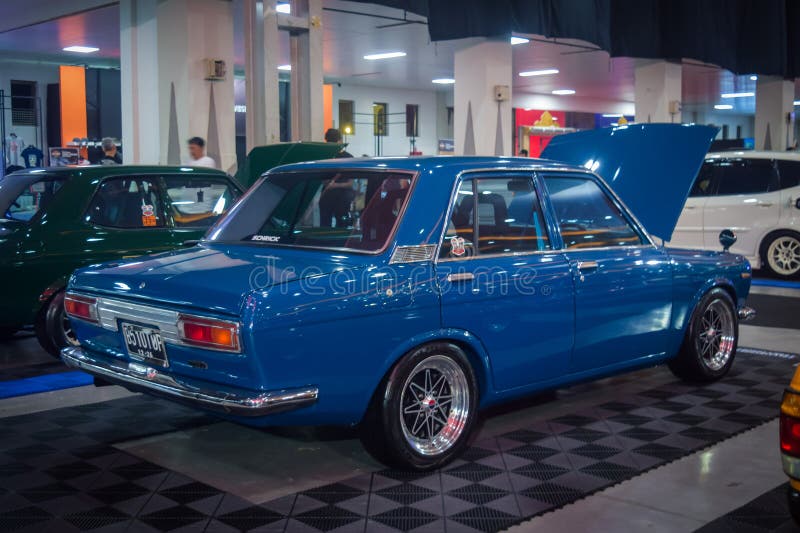 Modified Blue Datsun 510 in Indonesian Custom Show Editorial ...
