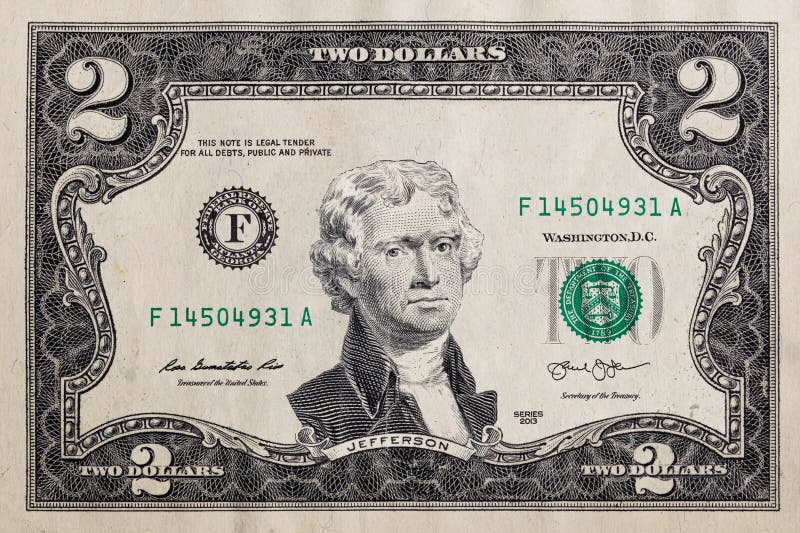 Blank 2 Dollar Bill