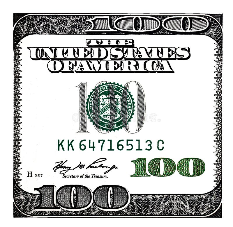 Modified Decorative 100 Dollar Bill Artwork Stock Photo - Image of bank ...