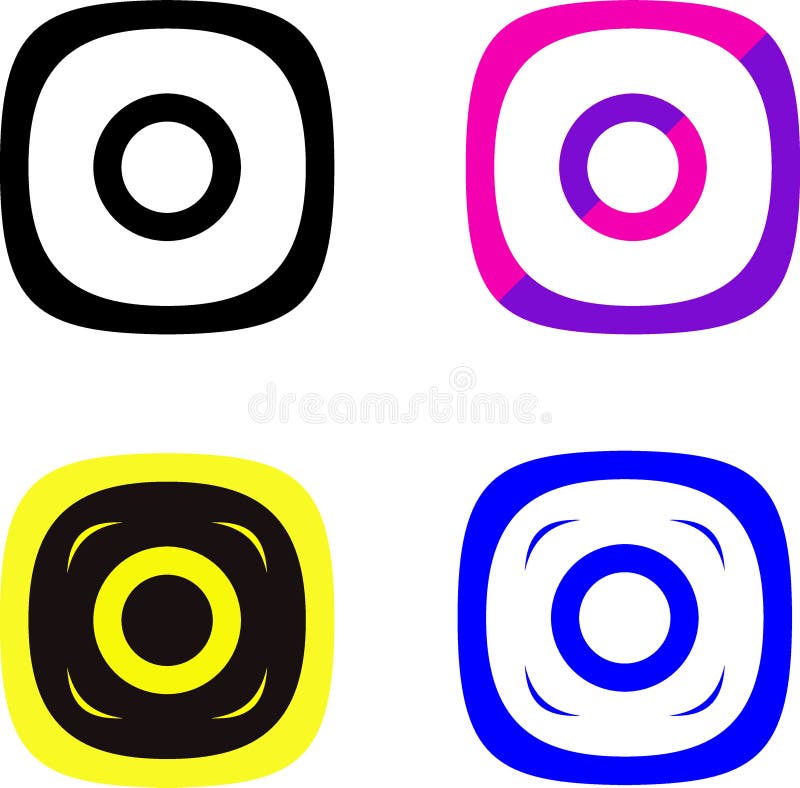 Modified Flat Square Icon with Several Color Stock Vector ...