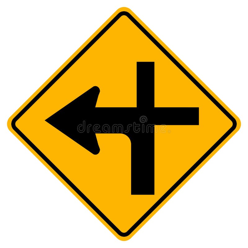 Modified Intersection Left Symbol Sign, Vector Illustration, Isolated ...