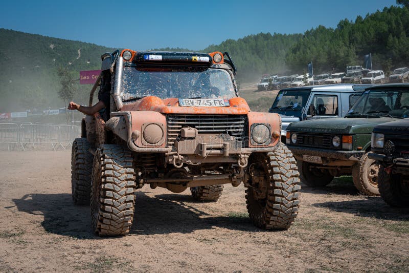 Modified Land Rover Defender Crawler in the Field Editorial Photography ...