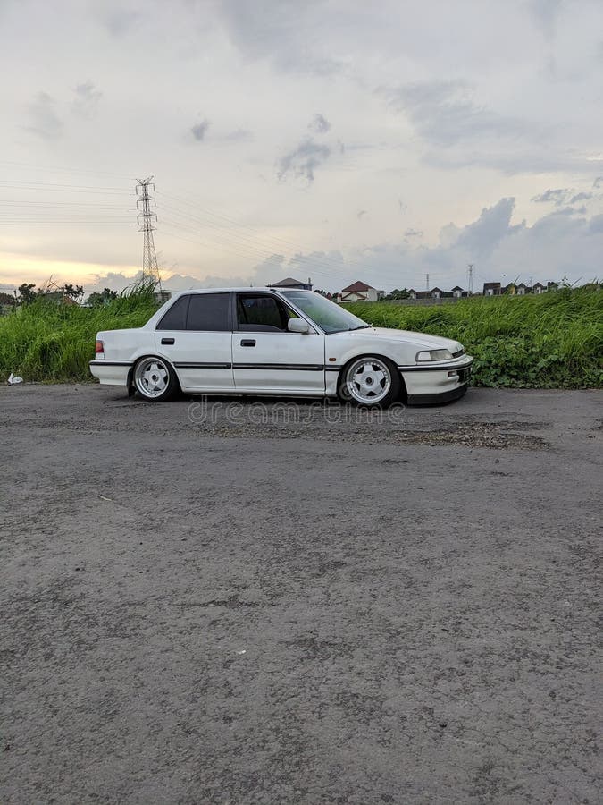 Modified White Car in Daylight Stock Photo - Image of modified ...