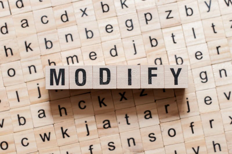 Modify word concept stock photo. Image of modified, health - 145731564