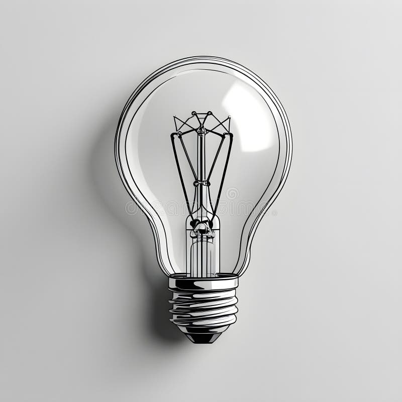 Continuous One Line Drawing Light Bulb Symbol Idea and Creativity ...