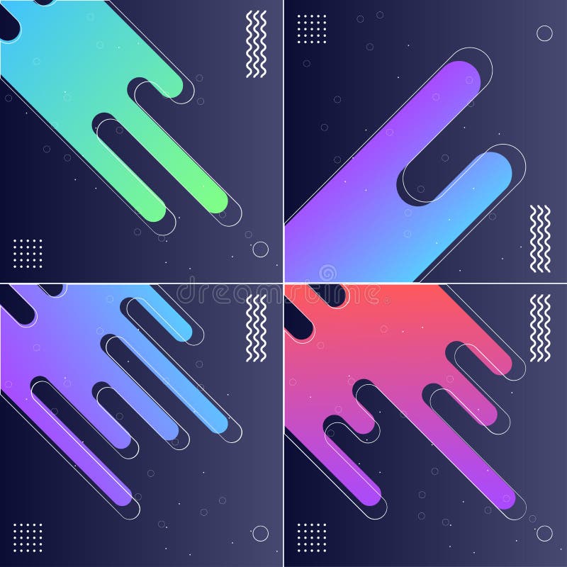Modish Style Abstractions in Color: Vector Illustrations Stock Vector ...