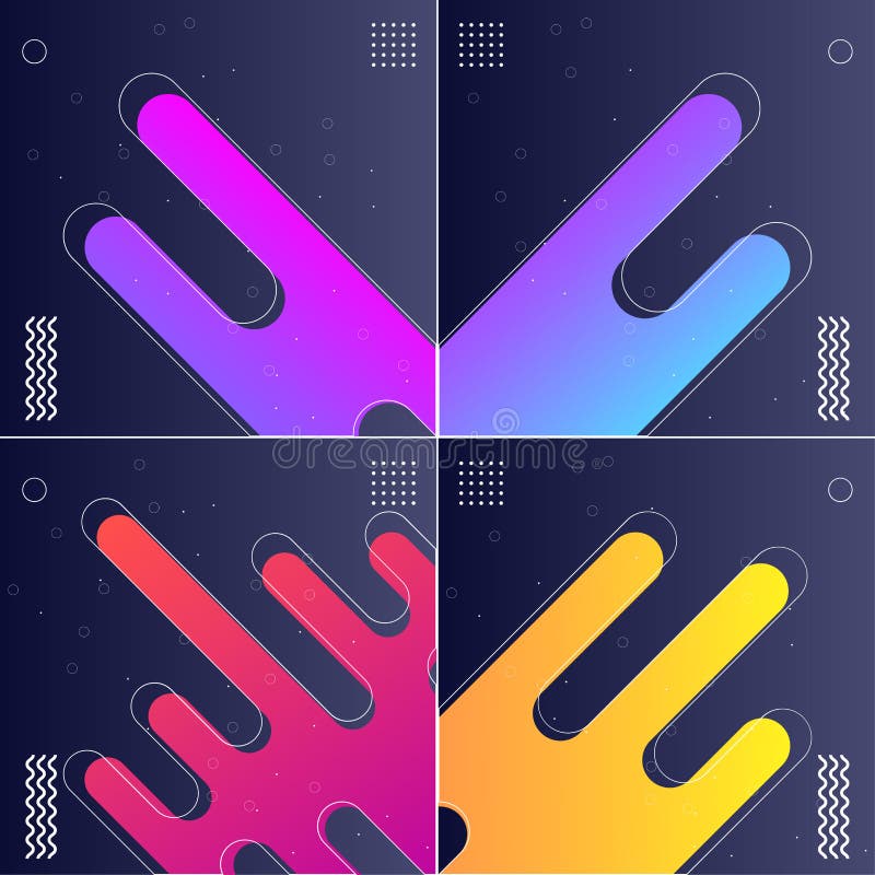 Modish Style Abstractions in Color: Vector Illustrations Stock Vector ...