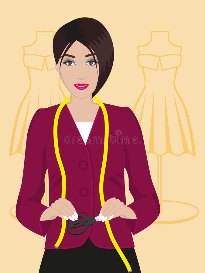 Modista ilustración del vector. Ilustración de traje - 66401208