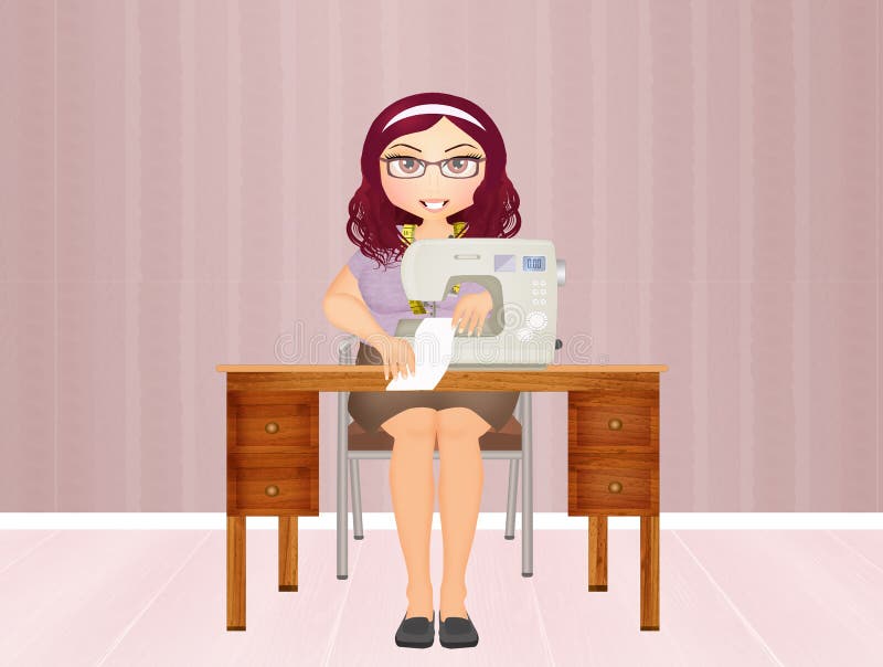 Modista linda stock de ilustración. Ilustración de divertido - 83418009