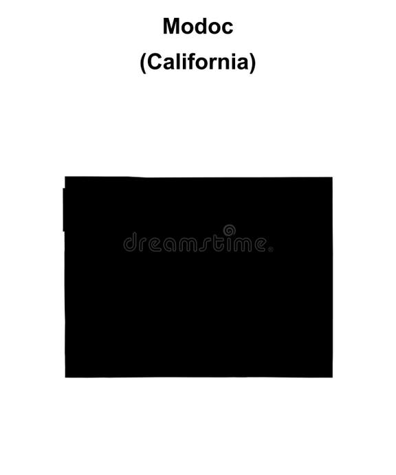 Modoc outline map stock vector. Illustration of county - 357884858