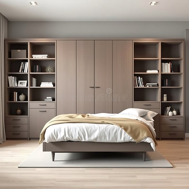 A Modular Bedroom Set with Adjustable Storage Beds and Shelves Creating ...