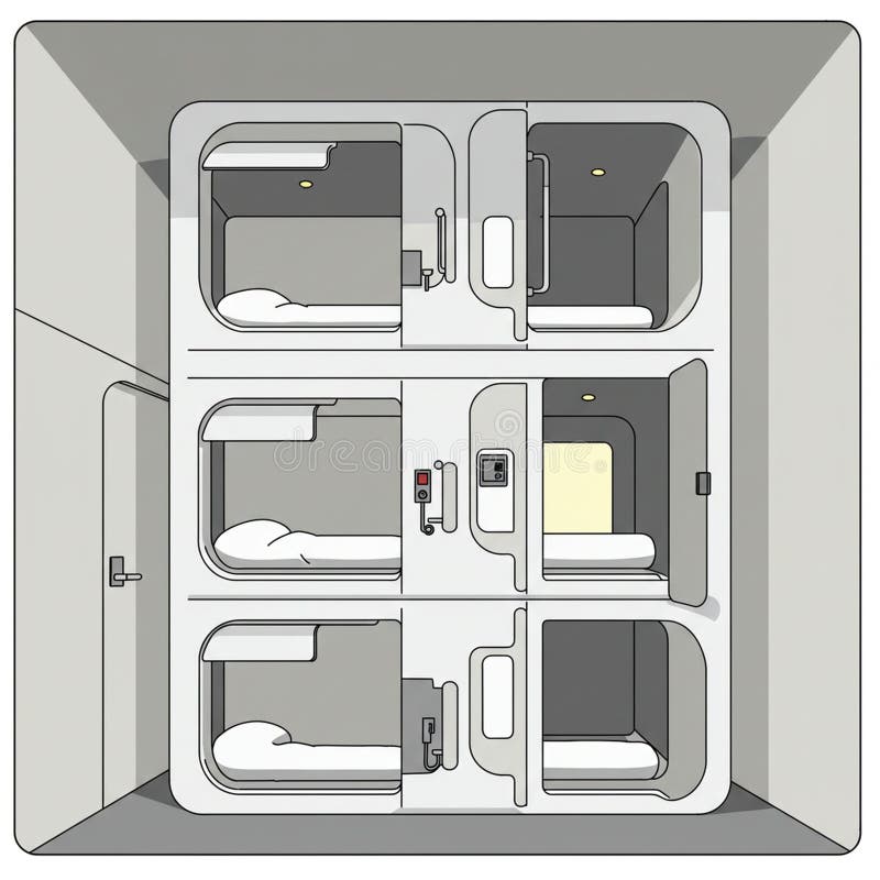 Modular Bunk Bed System Featuring Two Levels with Four Compact Sleeping ...