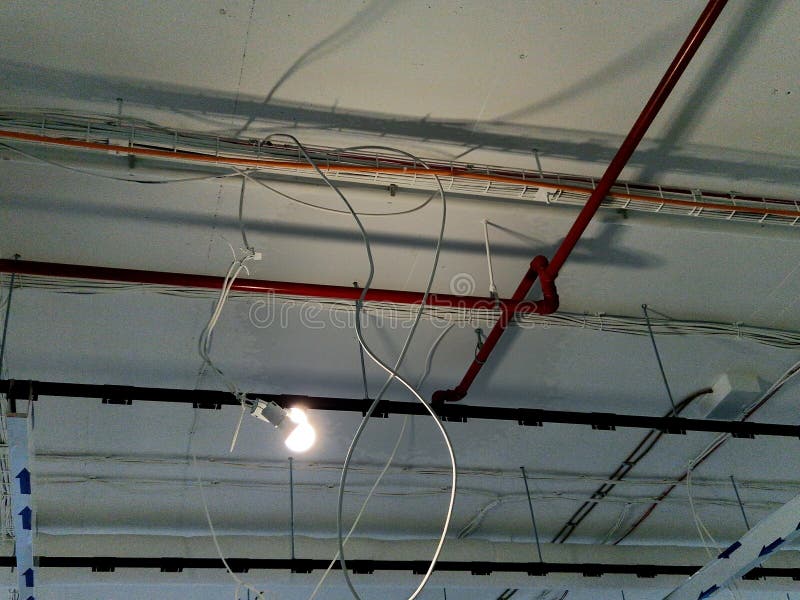 Modular Ceiling with Soffit Boards, Lights that are Connected from a ...