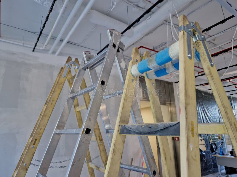 Modular Ceiling with Soffit Boards, Lights that are Connected from a ...
