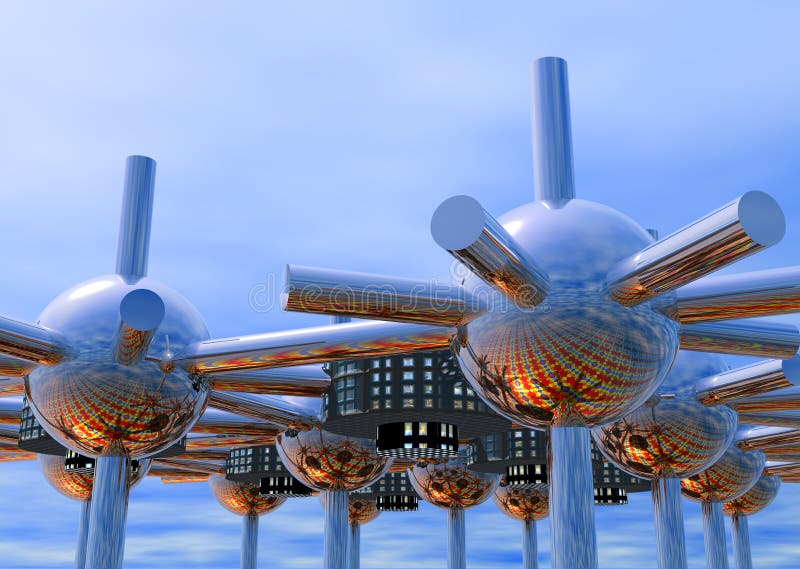 Modular City Closeup stock illustration. Illustration of strange - 10309415