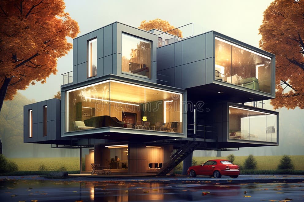 Modular Comfortable House. Multi-storey Modern Building Stock ...