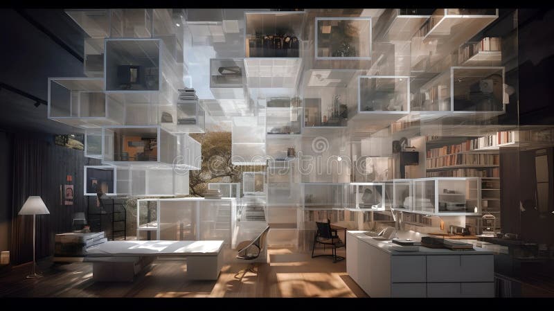 The Modular Concept of the Room of the Future Stock Illustration ...