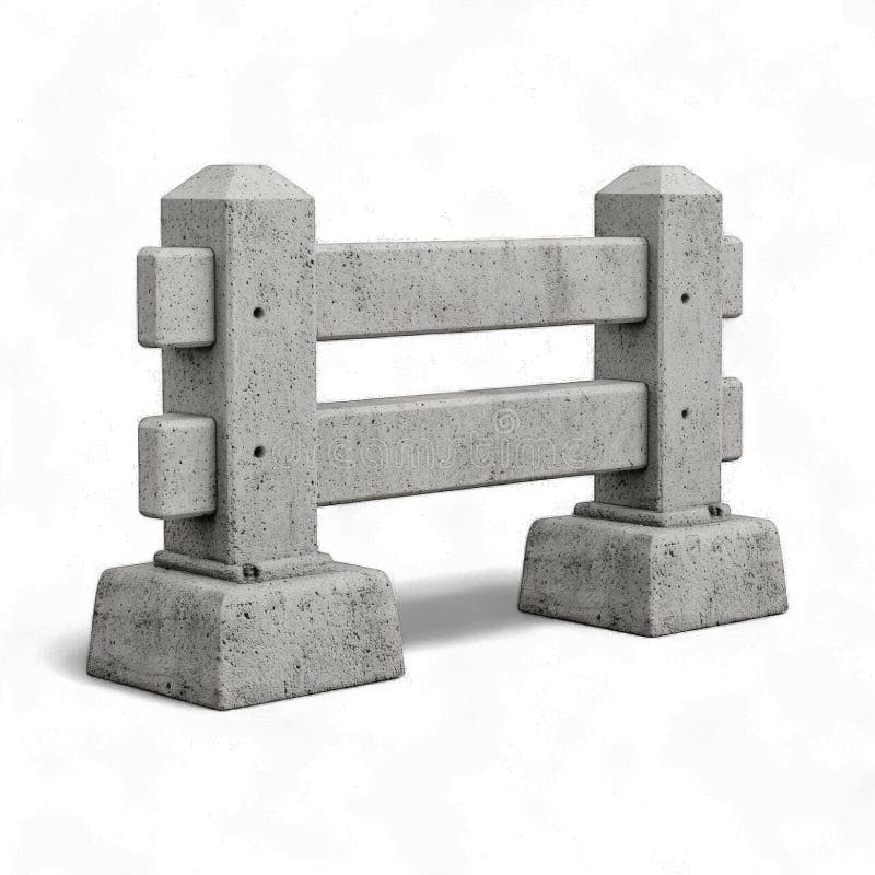 Modular Concrete Fence Section - Heavy Duty Road Barrier Stock Image ...