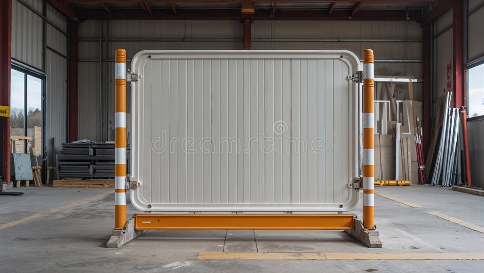 Modular Construction Barrier Panel Clean and Logo-free, Solid Tone ...