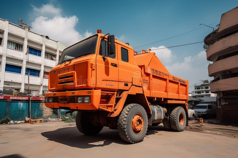 Modular Constructivism-Inspired Orange Construction Truck: Angular ...