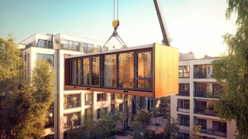 Modular Container Home Featuring Panoramic Windows is Lifted Onto an ...