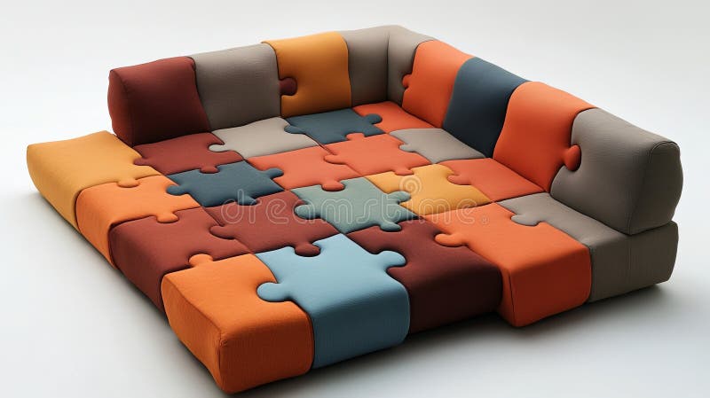 A Modular Couch System Designed To Look Like Interlocking Puzzle Stock ...