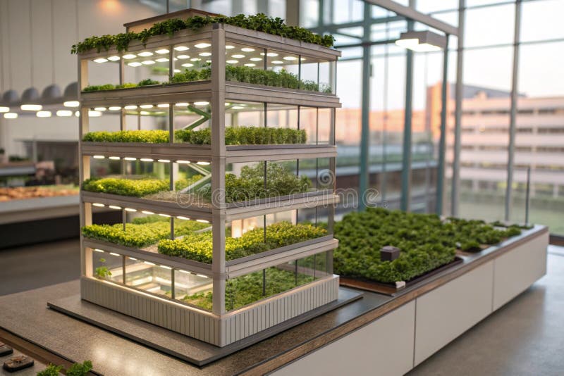 Modular 3D Model of a Vertical Farm Concept - Generated by Ai Stock ...