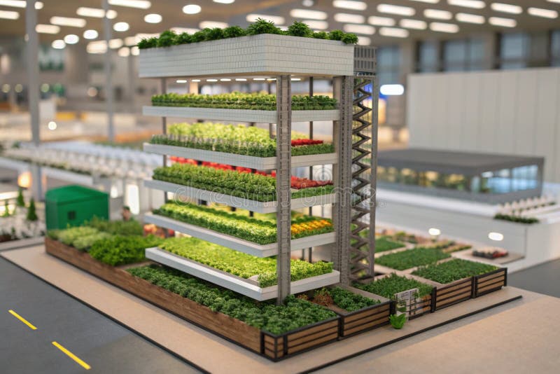 Modular 3D Model of a Vertical Farm Concept - Generated by Ai Stock ...