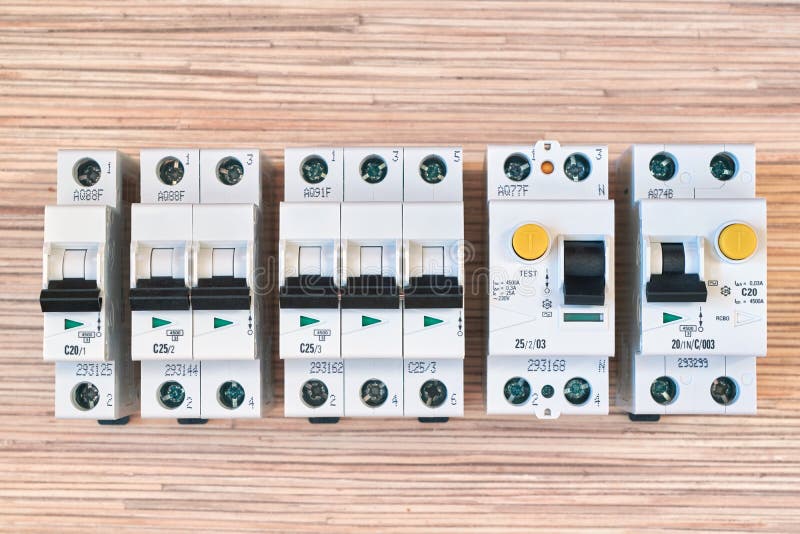 Modular Electric Circuit Breakers, RCD and Differential Automatic Stock ...