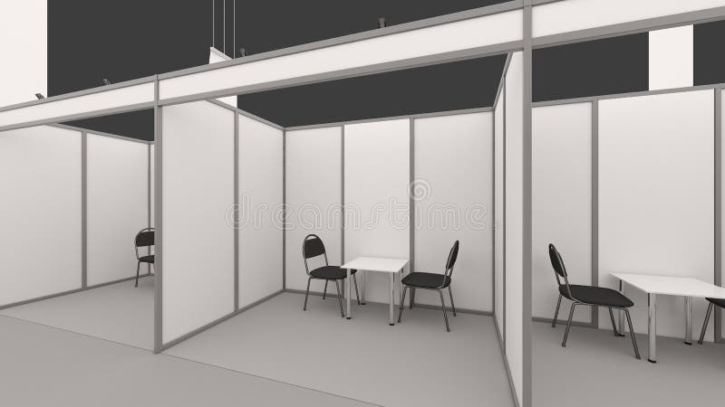 Modular Exhibition Stand Design System. 3D Render Stock Illustration ...