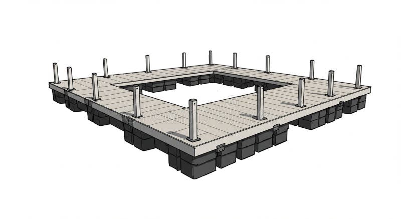 Modular Floating Dock System Stock Illustrations – 2 Modular Floating ...