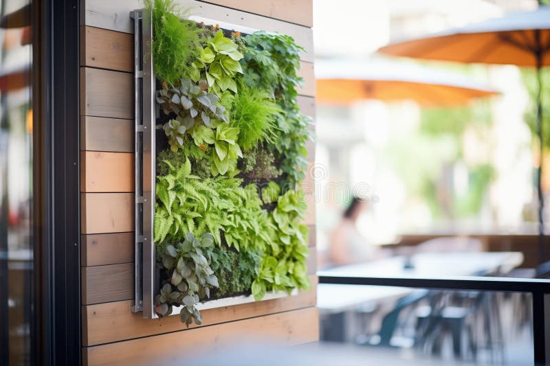 Modular Green Living Wall Panels for an Office Facade Stock Image ...