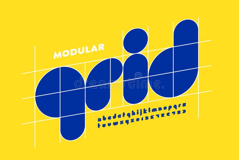 Modular grid font stock vector. Illustration of letters - 233327909