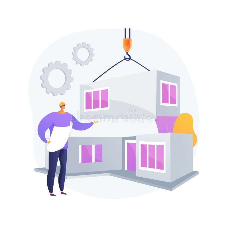 Modular Home Abstract Concept Vector Illustration Stock Vector