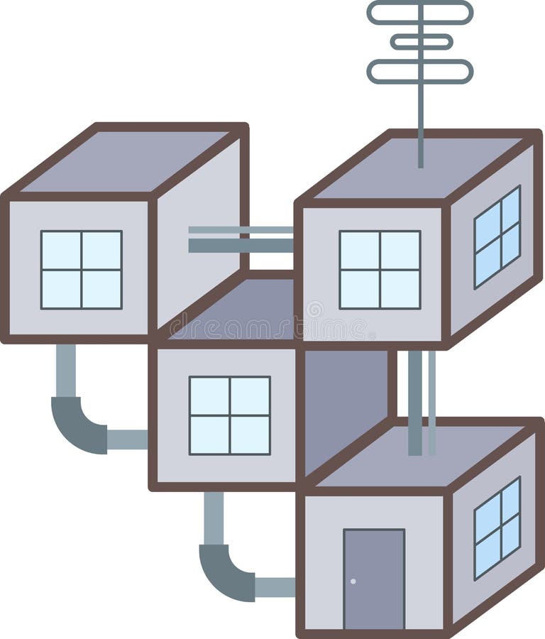 Modular home stock vector. Illustration of town, modern - 60250094
