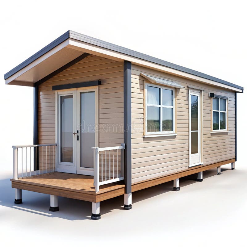 Modular Home Isolated on White Background Stock Illustration ...