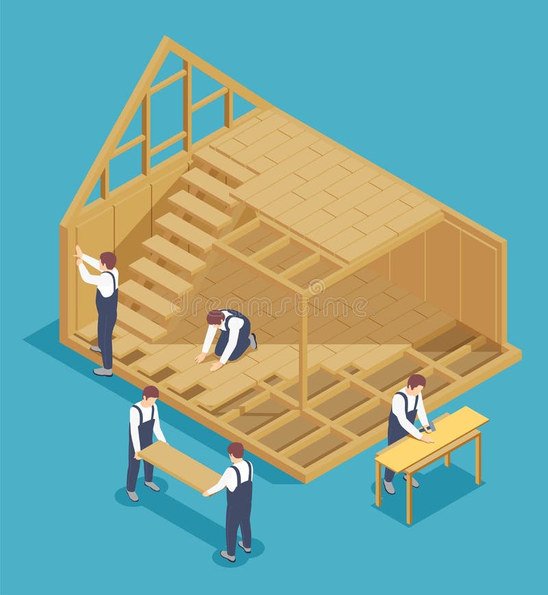Modular House Construction Composition Stock Vector - Illustration of ... Modular House Construction Composition Stock Vector - Illustration of ...