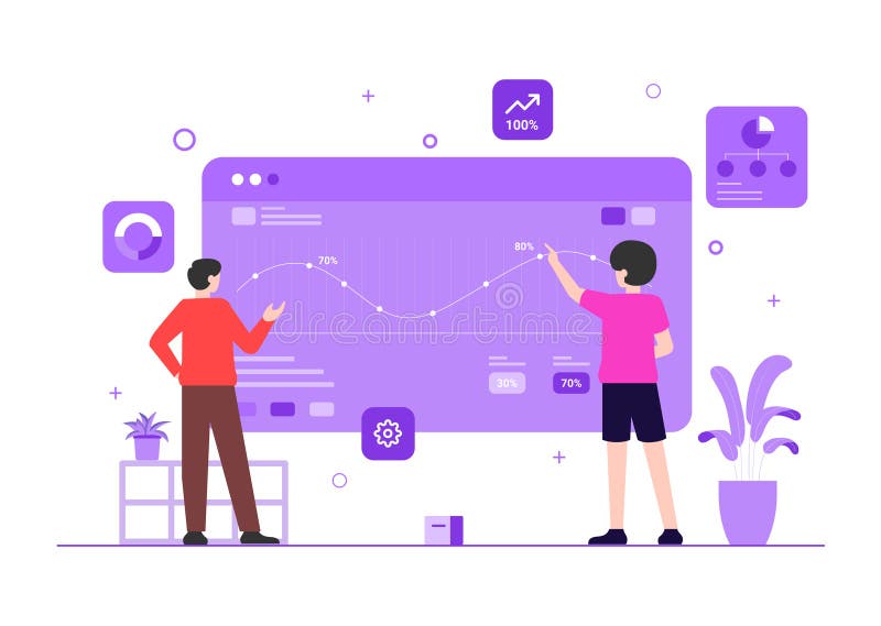 Modular Illustration Kit for Data Anlysis Stock Vector - Illustration ...