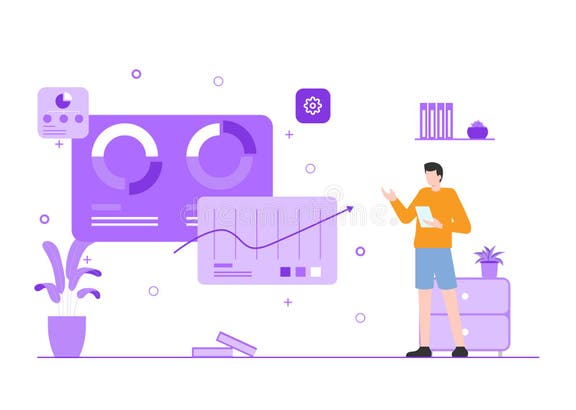 Modular Illustration Kit for Data Anlysis Stock Vector - Illustration ...