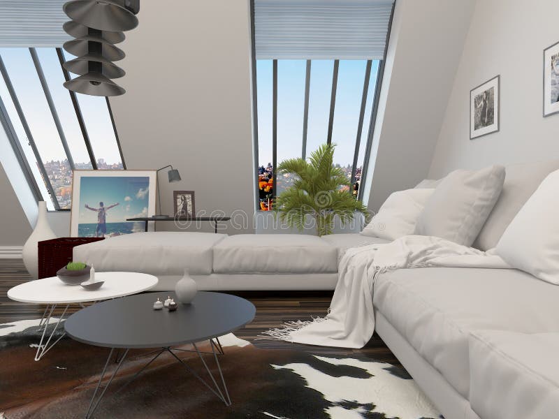 Modular Lounge Suite in a Living Room Interior Stock Illustration ...