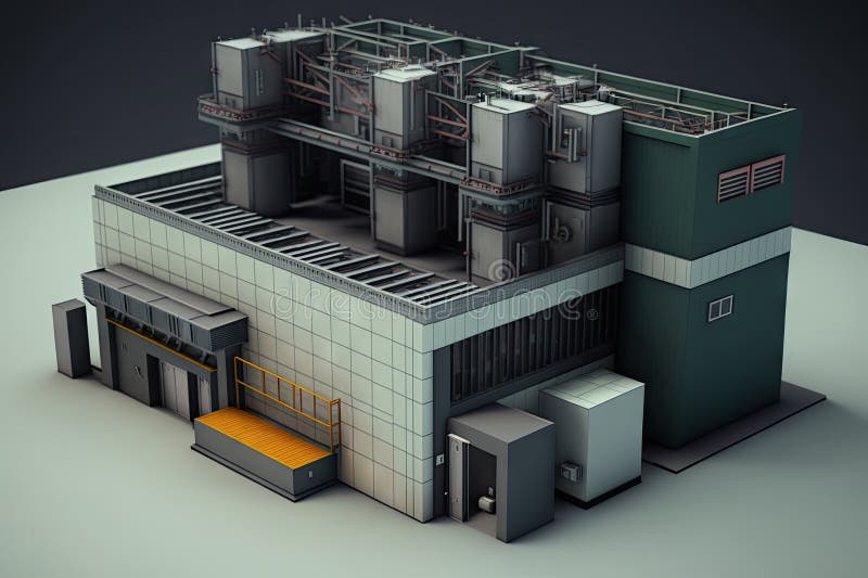Modular Machine Warehouse in Industrial Modern 4.0 Background Stock ...