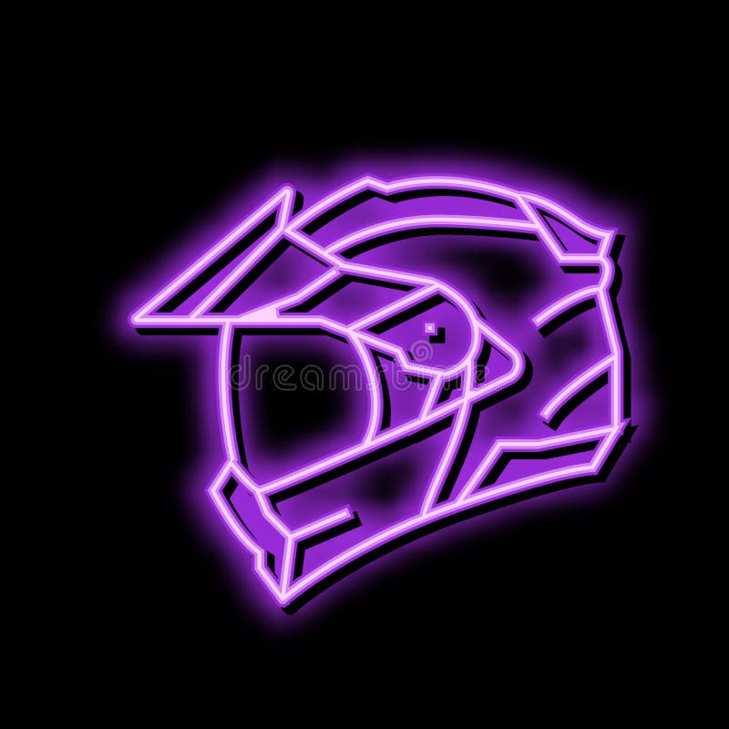 Modular Motorcycle Helmet Neon Glow Icon Illustration Stock Vector ...