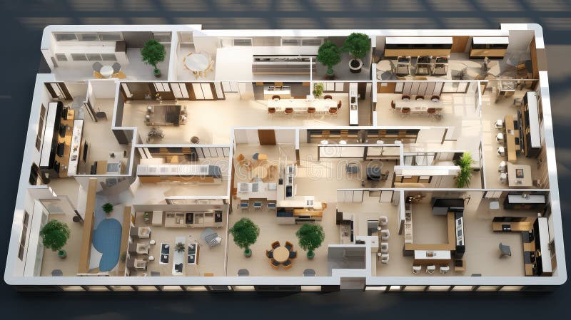 Modular office floor plans stock illustration. Illustration of plan ...